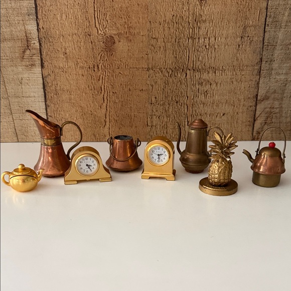 Vintage | Accents | Vintage Brass And Copper Miniatures Decor Set ...